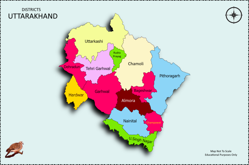 Explore The Uttarakhand Map With Districts And Divine Landmarks - GhuGhuti